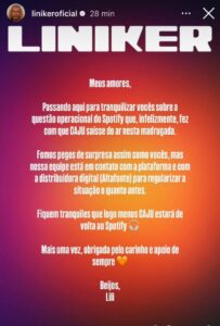 Liniker: Álbum CAJU desaparece do Spotify; entenda